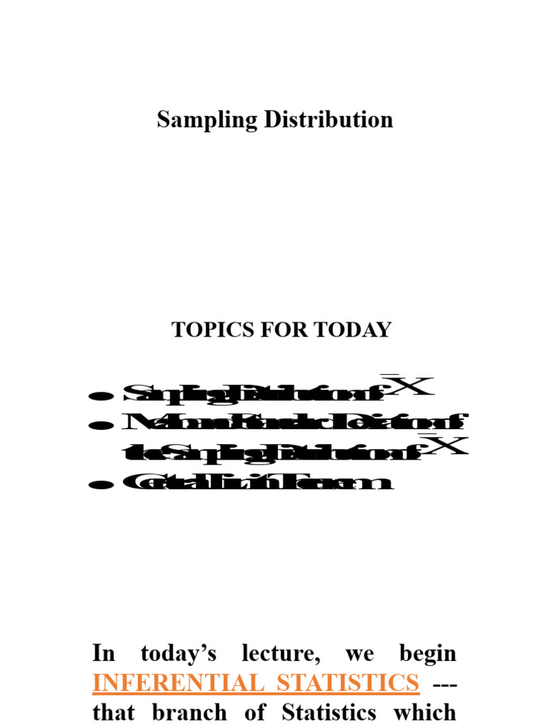 Sampling Distribution Basics | PDF | Statistics | Statistical Inference