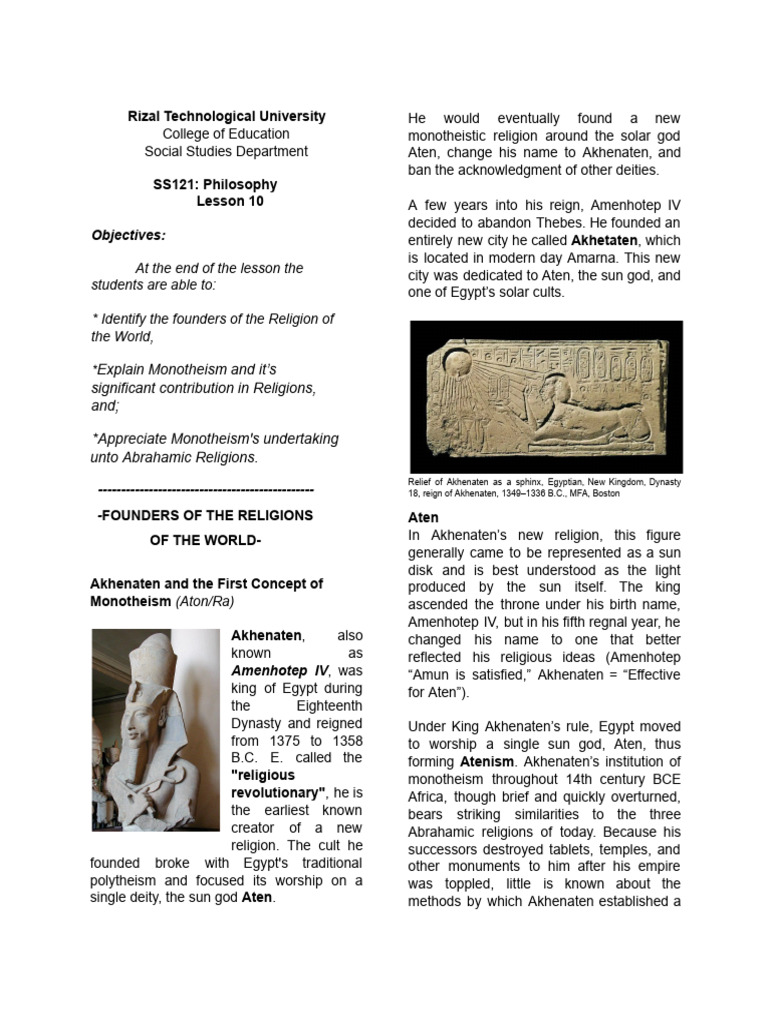 Founders of The Religions of The World | PDF | Akhenaten | Abraham