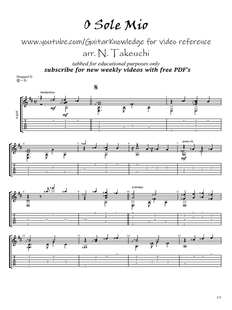 Guitar Knowledge o Sole Mio | PDF | Musical Compositions | Poetics