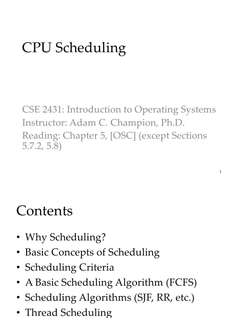 04 1 Scheduling | PDF | Scheduling (Computing) | Process (Computing)