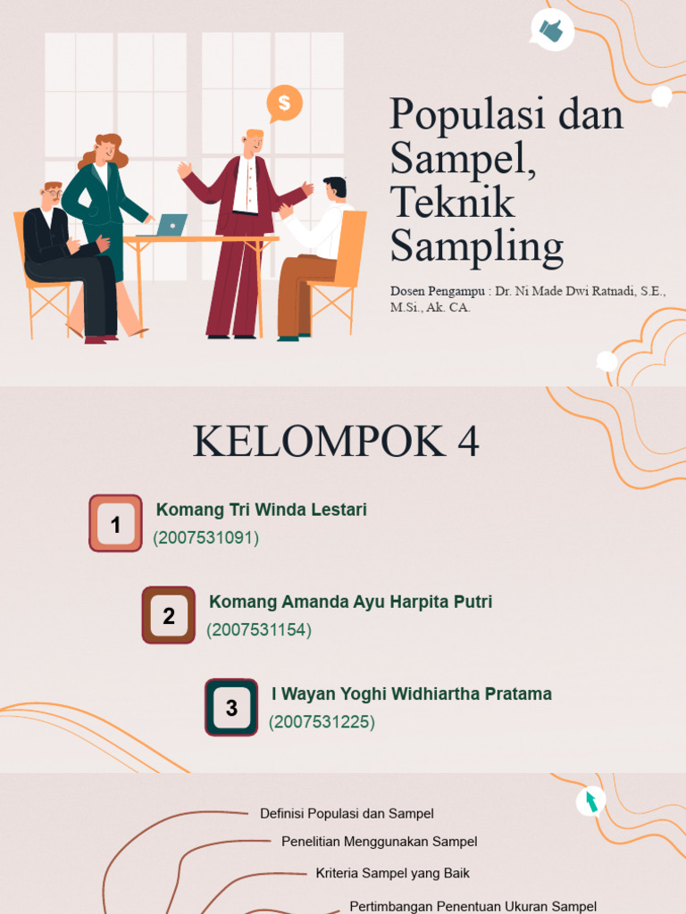 Kelompok 4 - Populasi, Sampel, Dan Teknik Sampling | PDF | Sains & Matematika