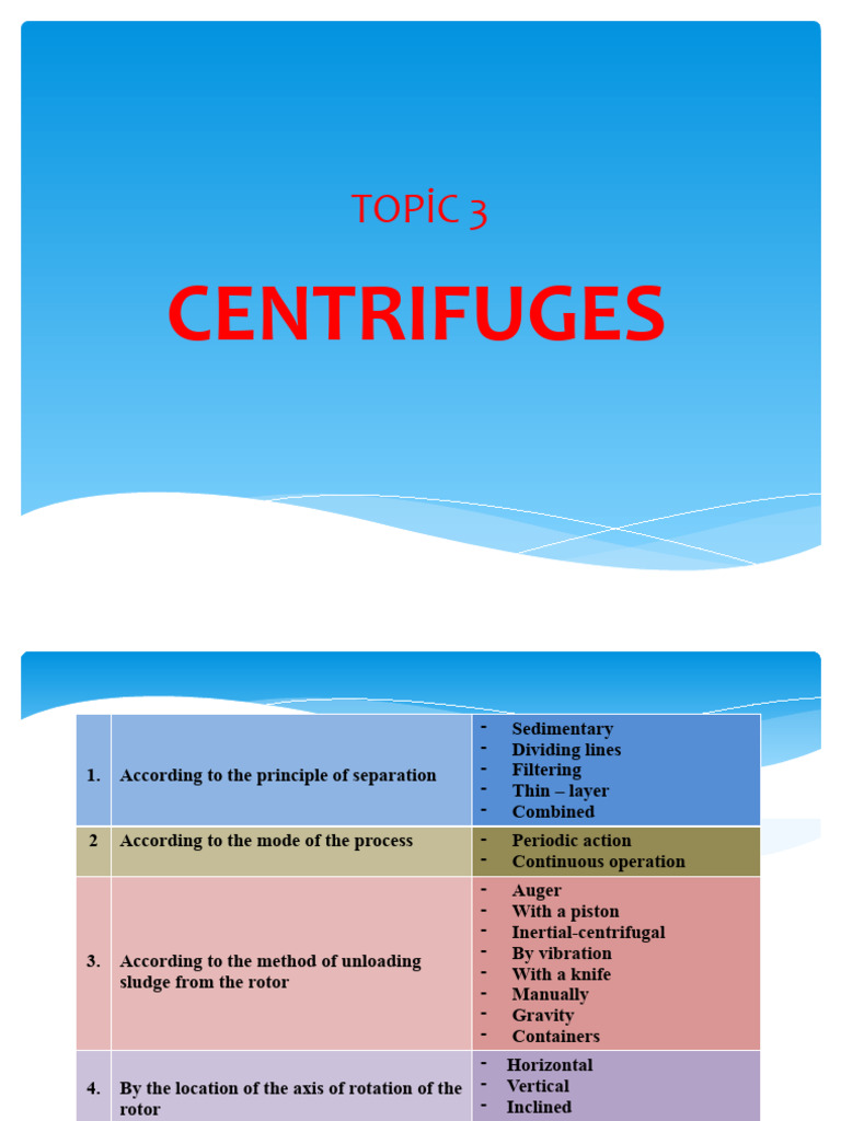 Topic 3. Centrifuges | PDF