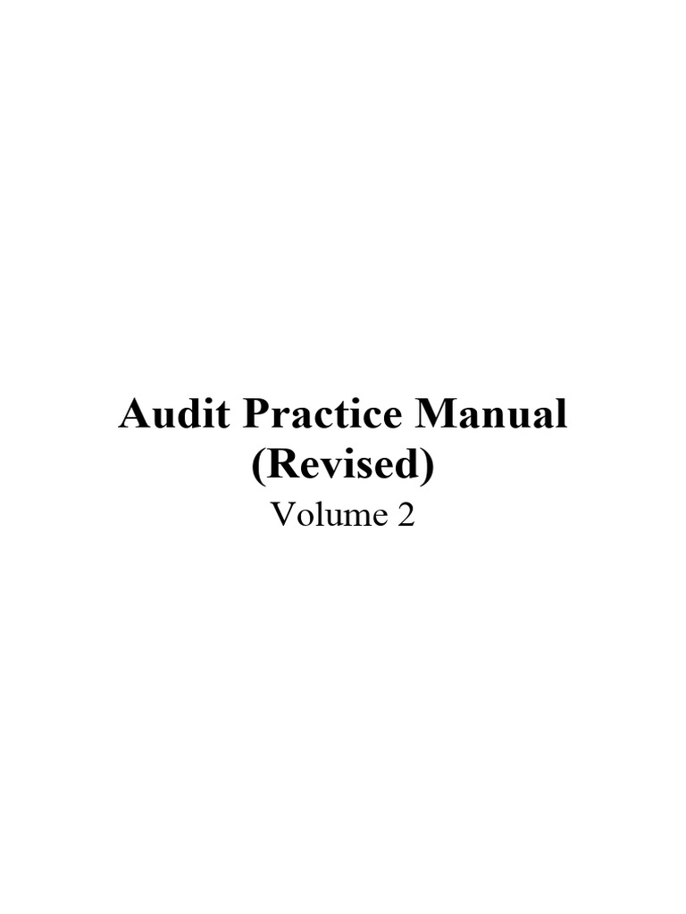 Audit Practice Manual: Revised Guide | PDF | Audit | Internal Control