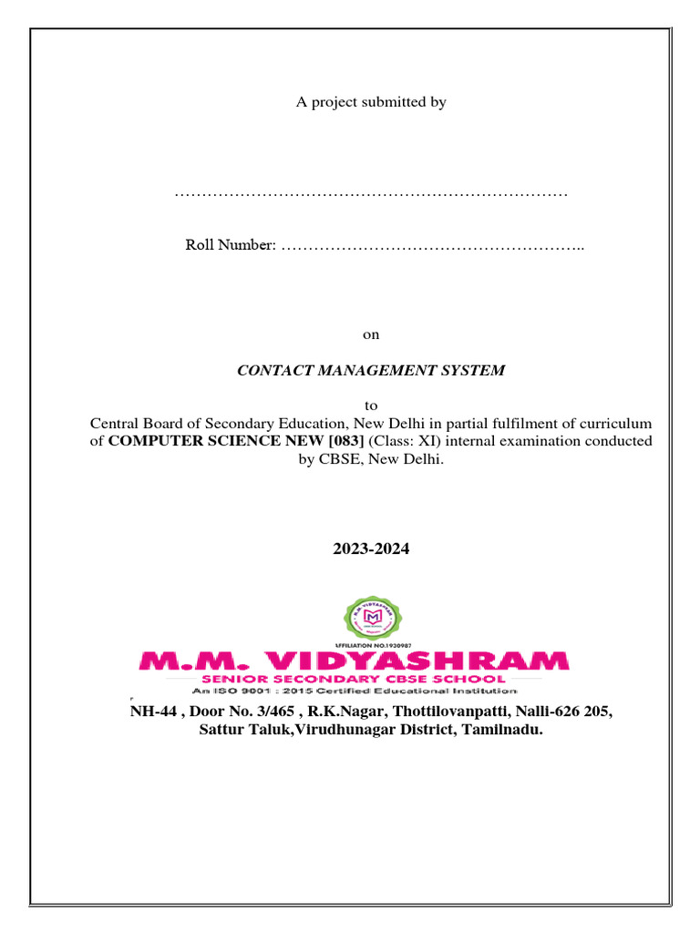 Contact Management System | PDF | Software Testing | System