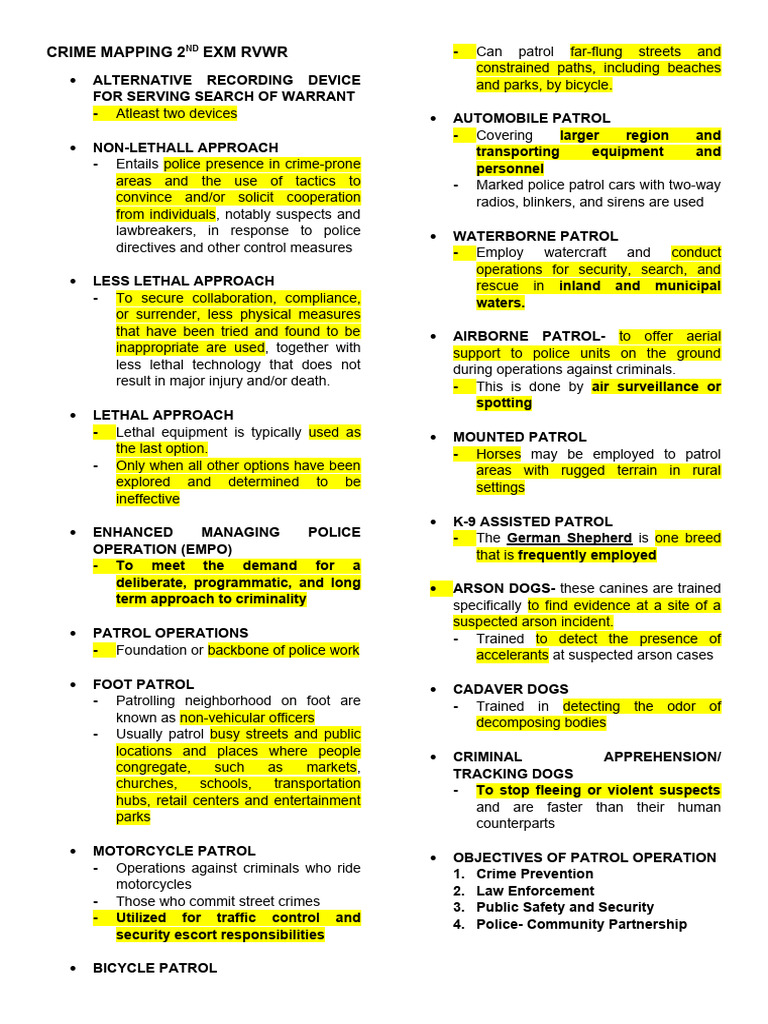 Crime Mapping 2ND Exm | PDF | Police | Police Dog