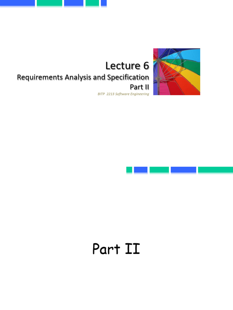 Lecture 6 - Requirements Analysis and Specification Part II | PDF | Specification (Technical ...