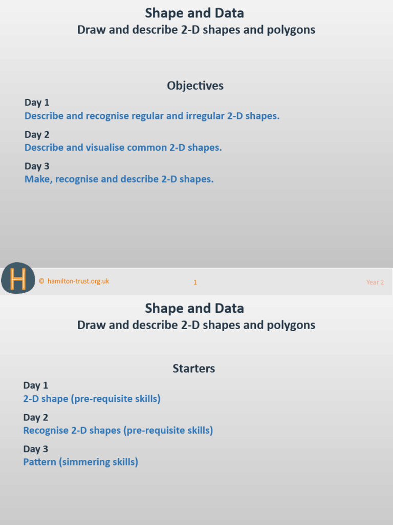Year 2 2-D Shape Learning Guide | PDF | Shape | Rectangle