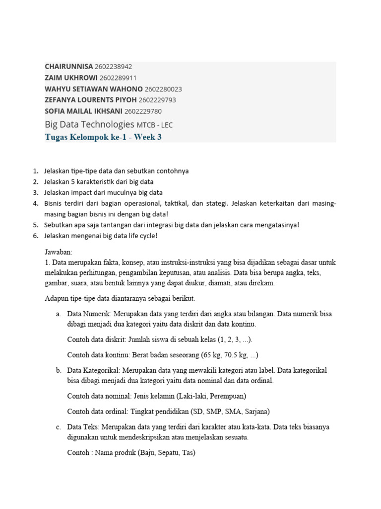 Big Data Tugas 1 | PDF