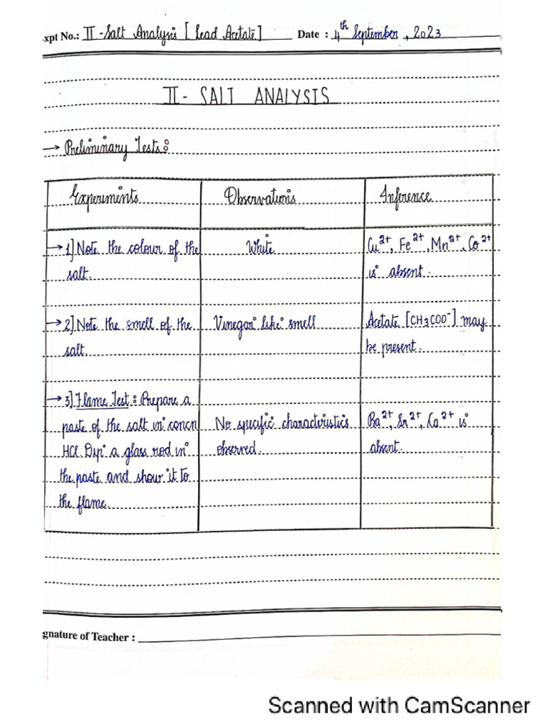 2-Salt Analysis (Lead Acetate) | PDF
