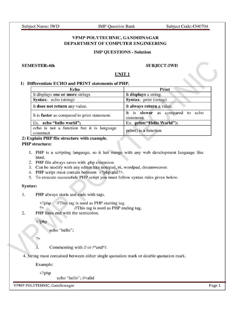 Imp Question Bank | PDF