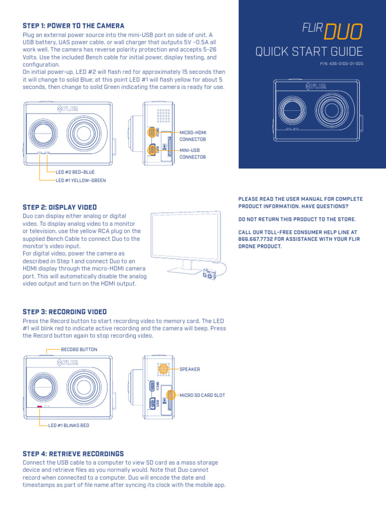 FLIR DUO QuickStartGuide EN | PDF | Hdmi | Bluetooth
