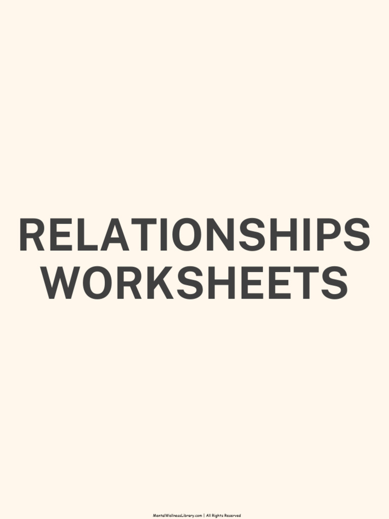 Relationships and Boundaries Worksheets Bundle | Download Free PDF ...