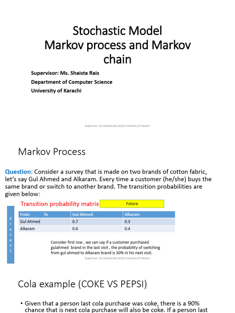 Markov process and Markov chain - solved examples | PDF | Markov Chain ... Markov process and Markov chain - solved examples | PDF | Markov Chain ...