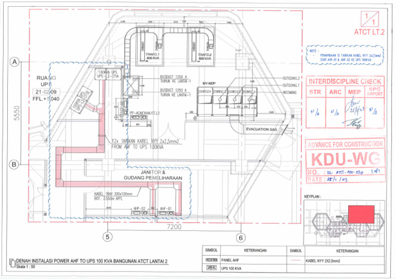 El-Atct-Adv-039 - Denah Instalasi Power Ahf To Ups 100 Kva Bangunan ...