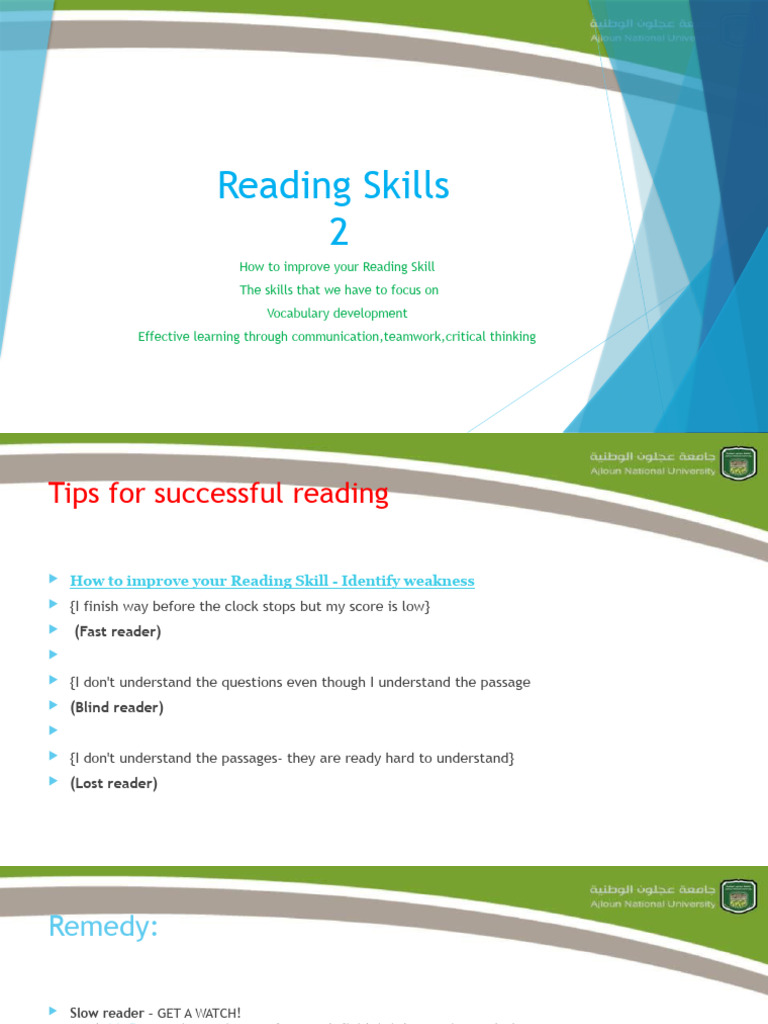 Enhancing Your Reading Skills Guide | PDF | Reading Comprehension ...