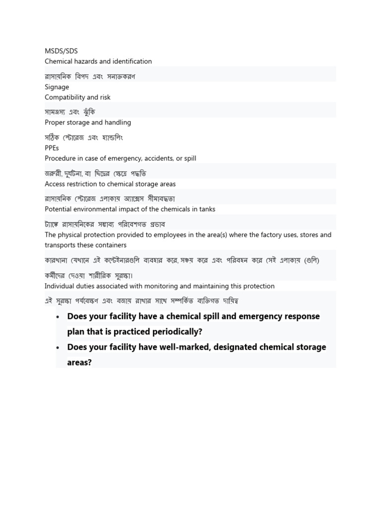 Chemical Training | PDF