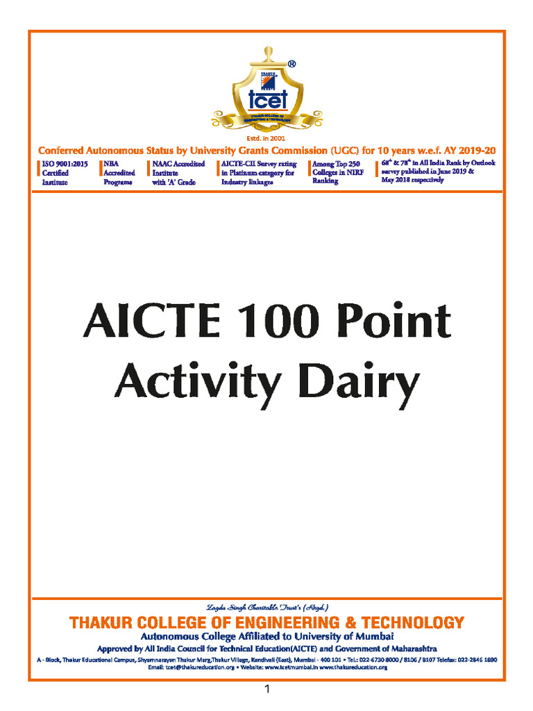 Aicte Activity Points Diary - Anand Pasi | PDF | Project Based Learning