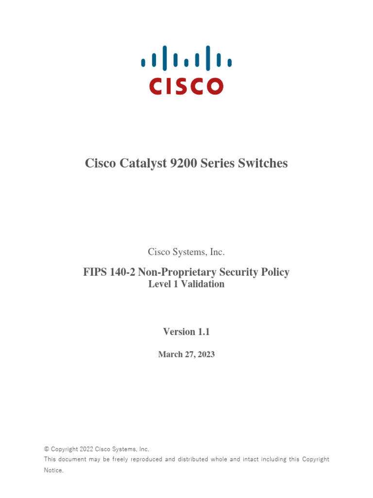 Cisco 9200 TLMM | PDF | Key (Cryptography) | Cryptography