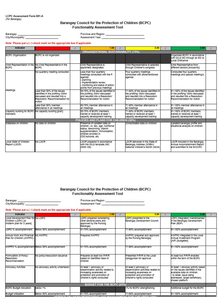 0.0 LCPC Assessment Form 001-A | PDF