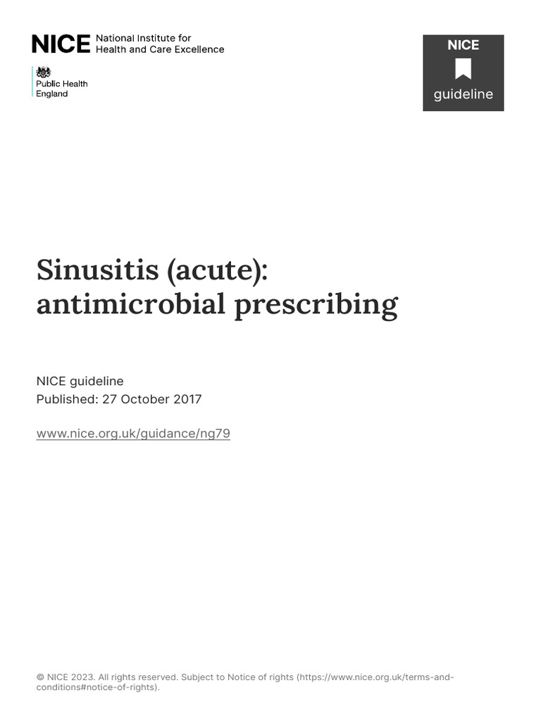 Acute Sinusitis Antibiotic Guidelines | PDF | Antimicrobial Resistance ...