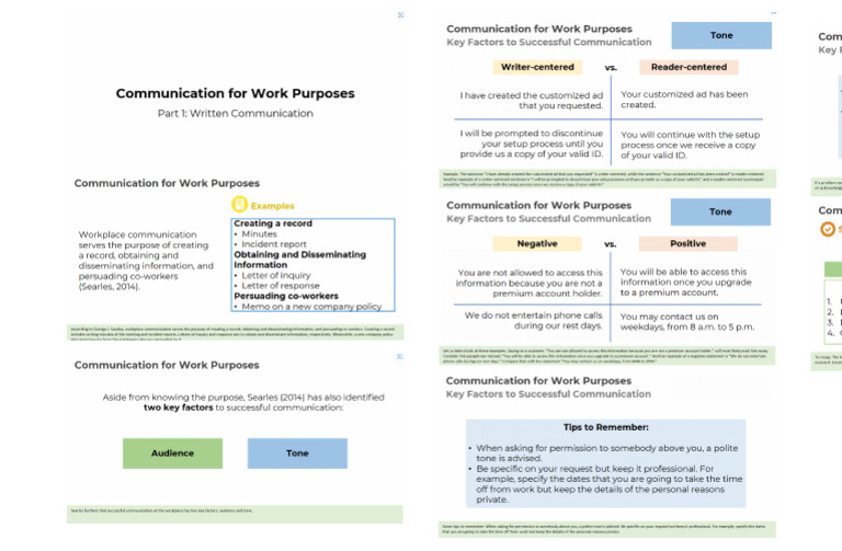 Communication For Work Purposes | PDF