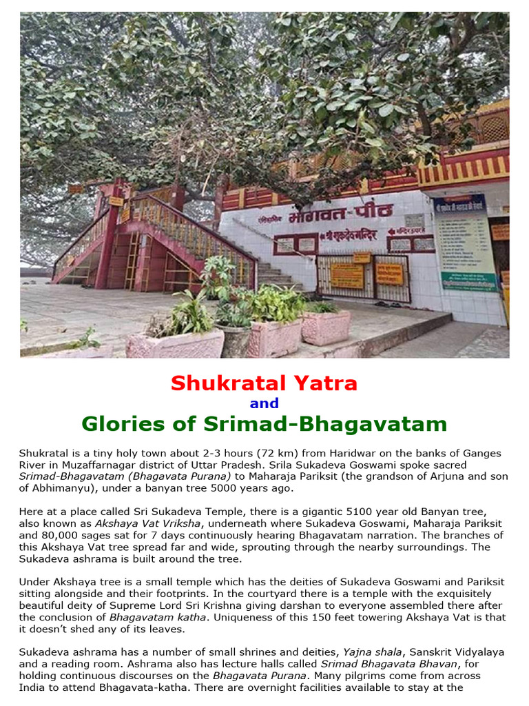 Shukratal Yatra and Glories of Srimad-Bhagavatam | PDF | Bhagavata ...