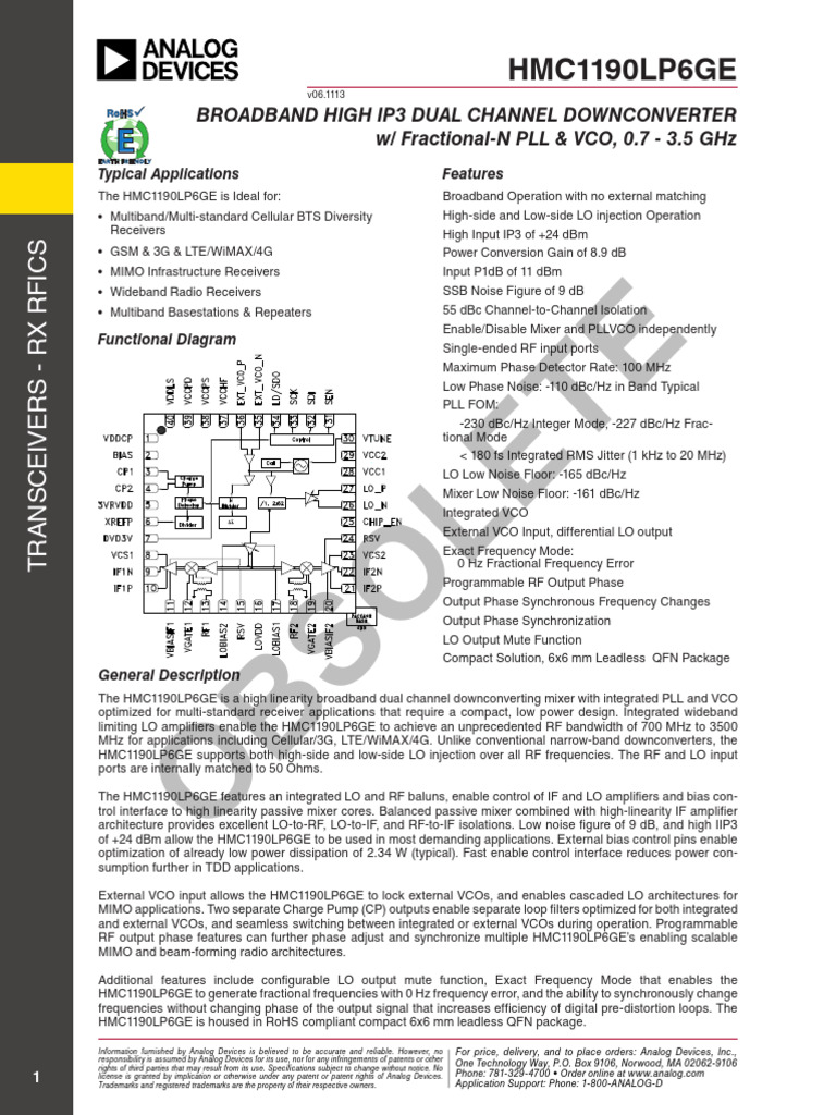 HMC 1190 | PDF | 4 G | Electronic Engineering