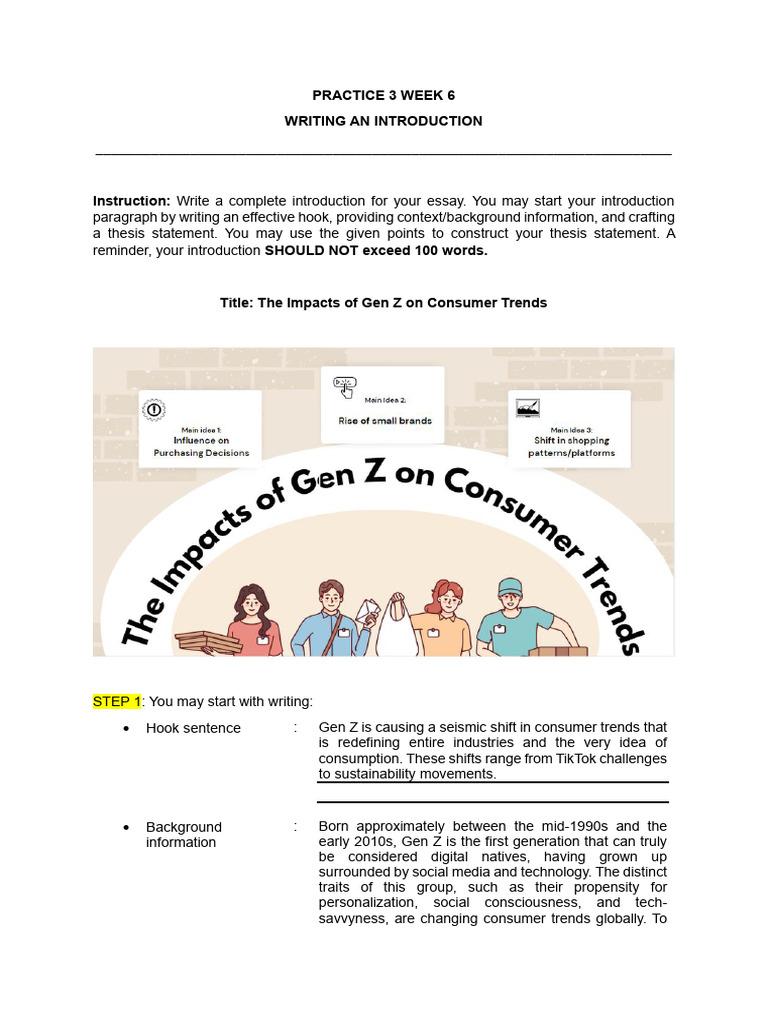 PRACTICE 3 WEEK 6 Writing An Introduction | PDF | Brand | Social Media
