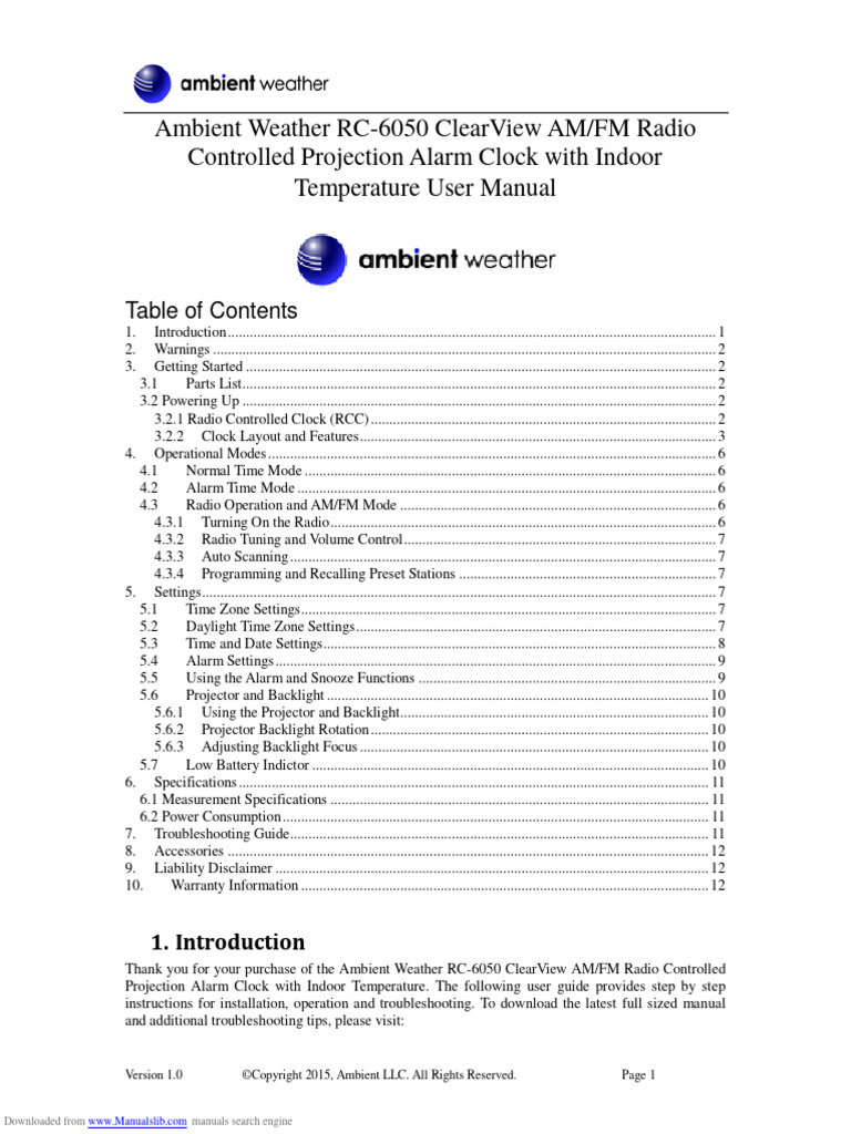 Rc6050 Clearview | PDF | Clock | Radio