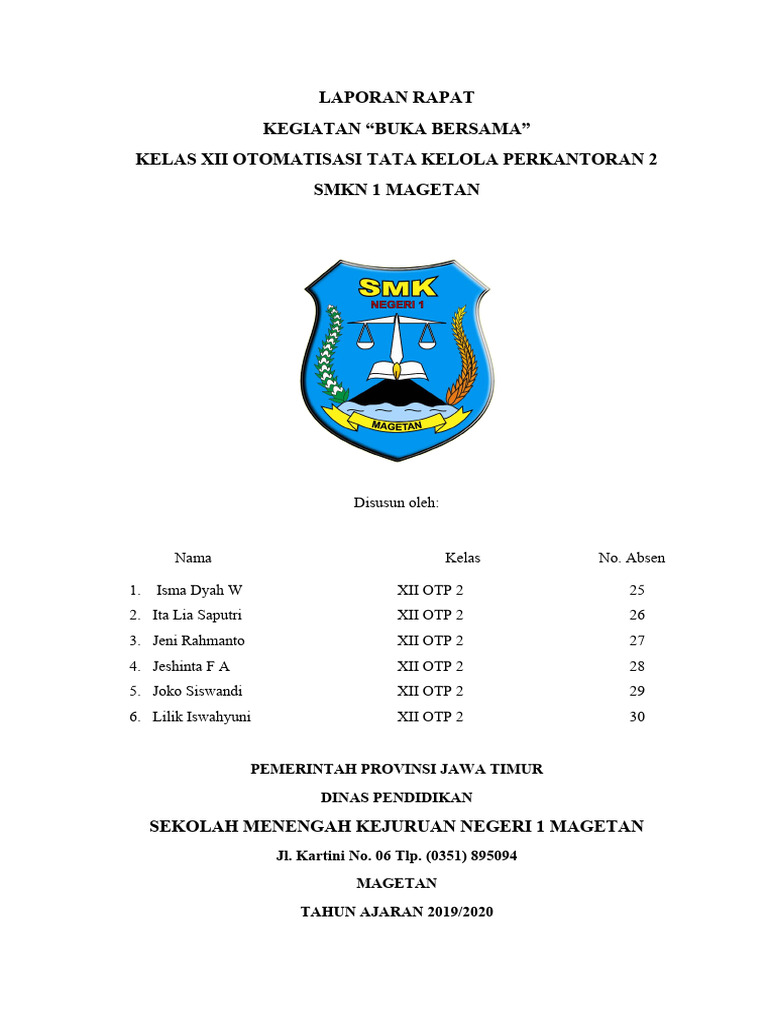 LAPORAN RAPAT +lampiran Kelompok 5 | PDF
