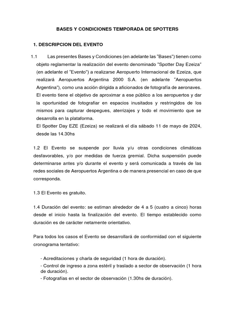 Bases Spotter Day Ezeiza 2024 | PDF | Aeropuerto | Bases de datos