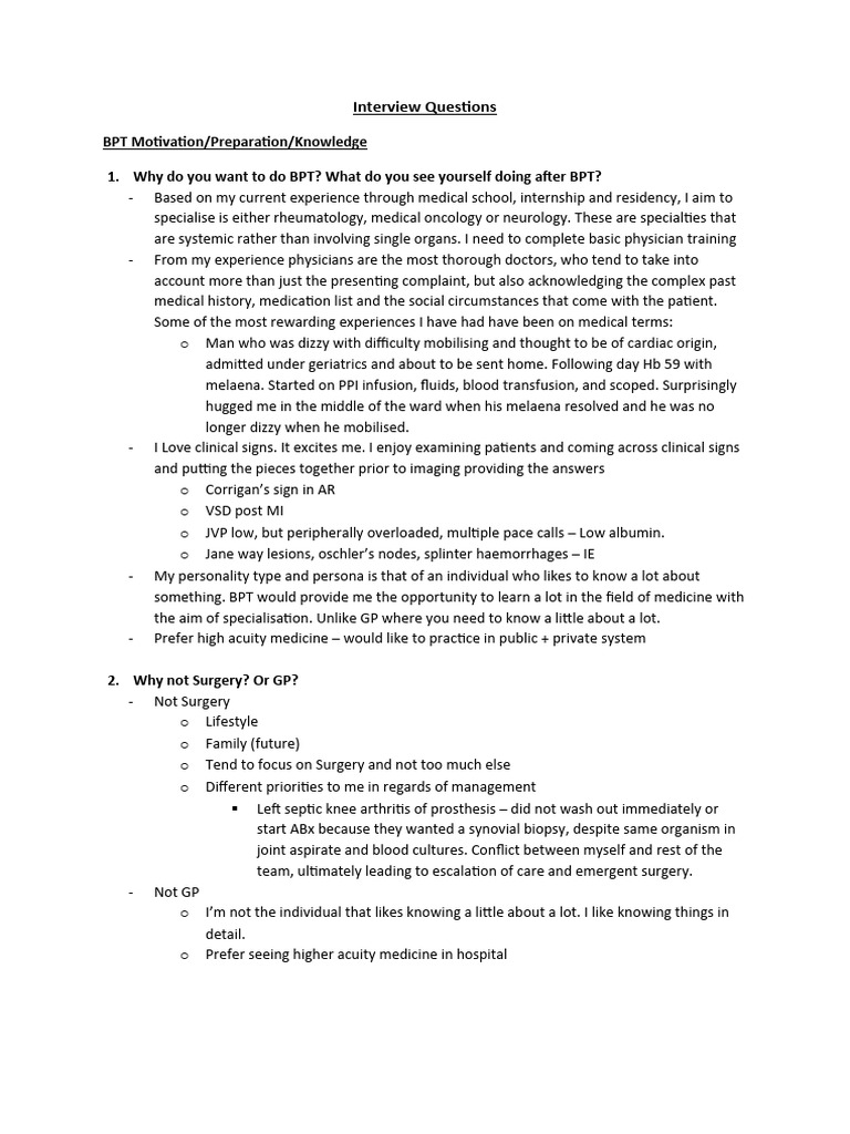 BPT Interview Questions 2 | PDF | Physical Therapy | Medicine