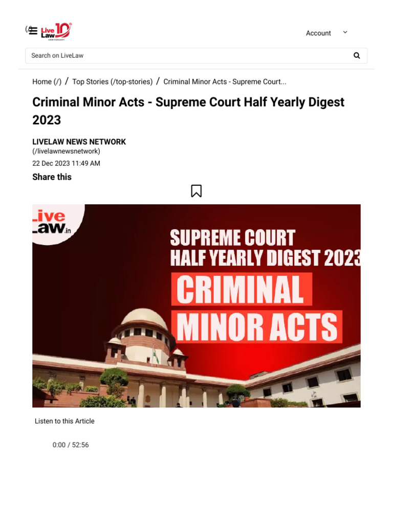 Supreme Court Digest on Minor Acts | PDF | Bail | Evidence (Law)