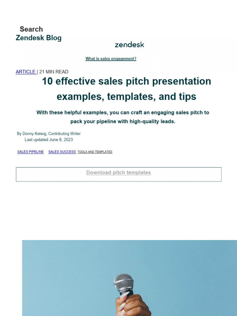 10 sales pitch presentation examples and templates - Zendesk | PDF ...