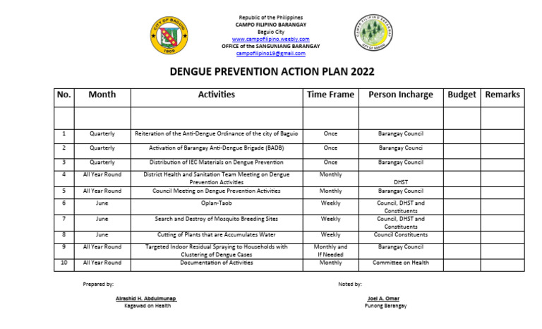 Dengue Plan 2022 | PDF | Epidemiology | Insects And Humans