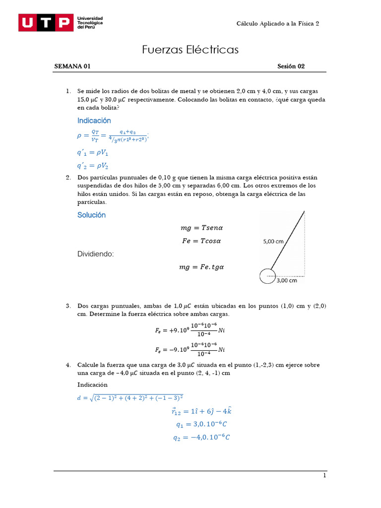 S01_s2 - Ejercicios | PDF | Esfera | Electrostática