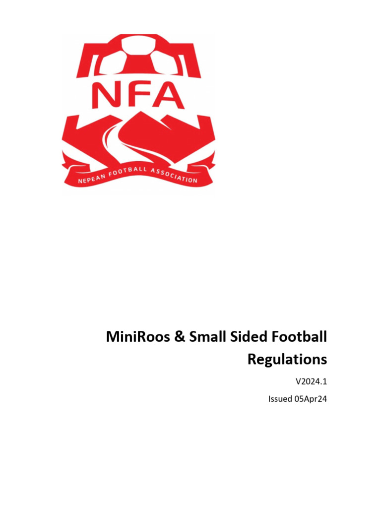 NFA MiniRoos Regulations V2024.1 | PDF | Sports Rules And Regulations | Sport Variants