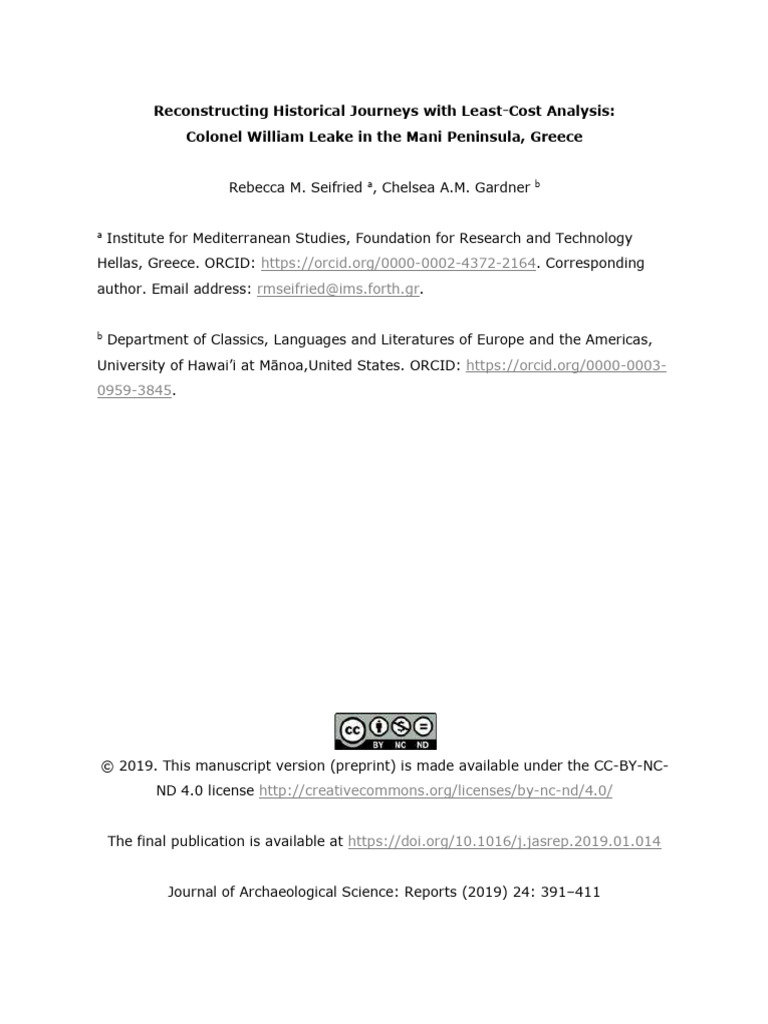 Reconstructing Historical Journeys With | PDF | Geographic Information ...