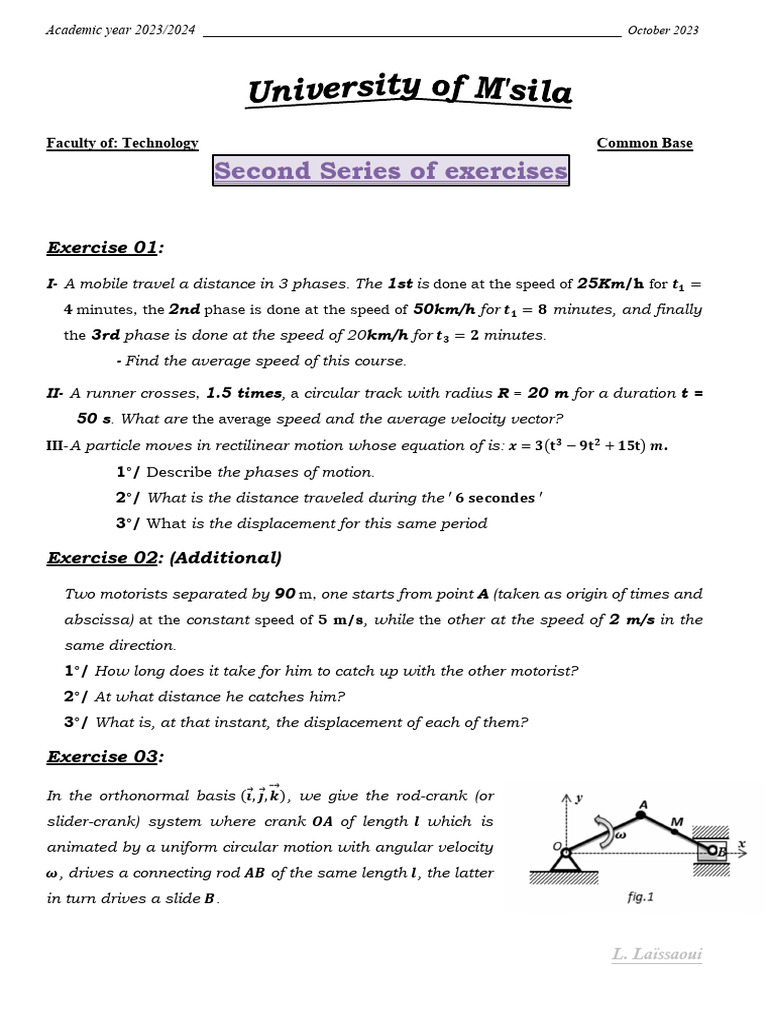 Physics Exercises: Motion and Velocity Analysis | PDF | Acceleration ...