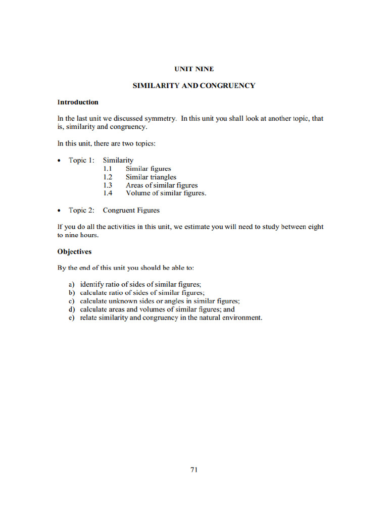 Mathematics Notes - Similarities and Congruency | PDF