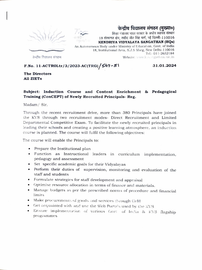 Principal Induction Course 2024 | PDF