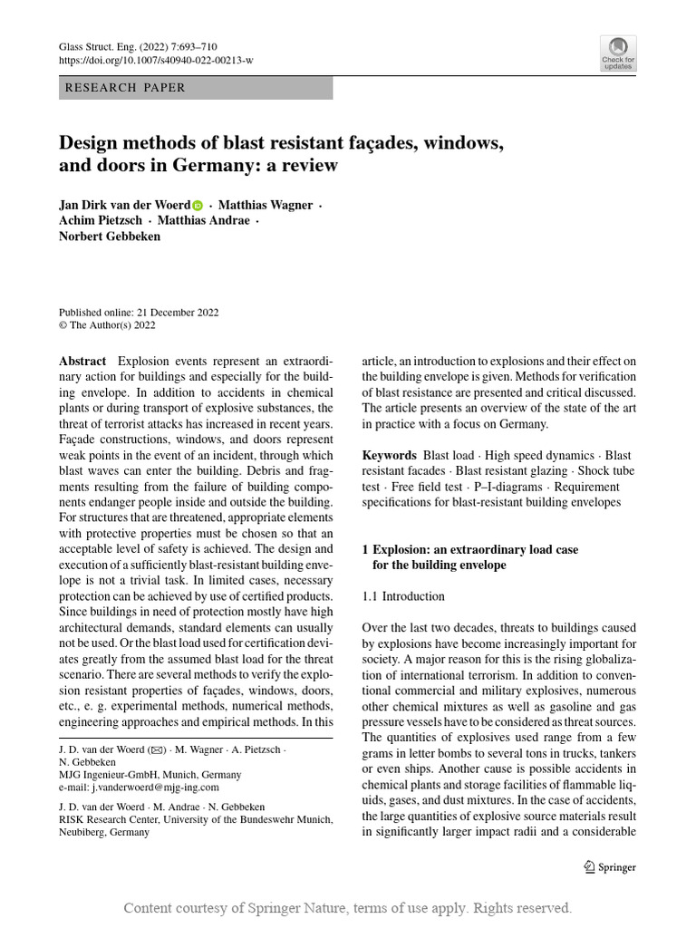 Design Methods of Blast Resistant Facades Windows | Download Free PDF ...