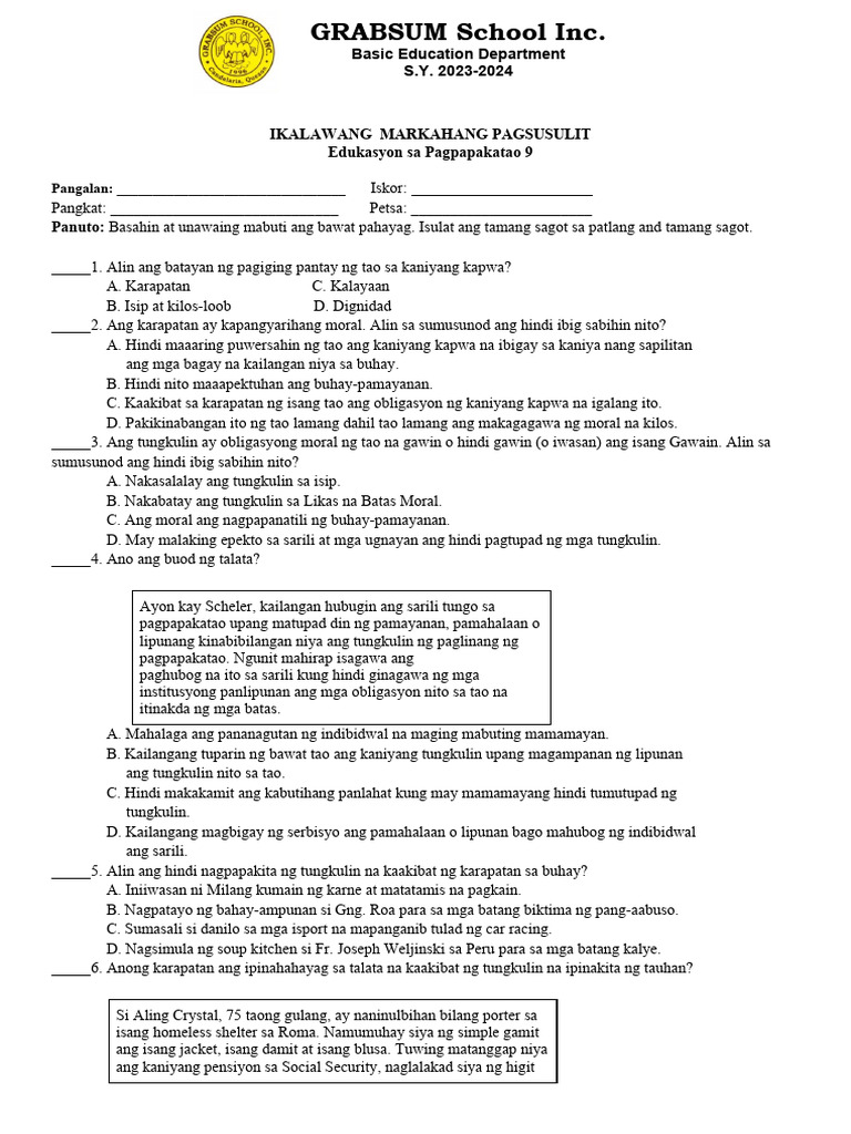 2nd - PT - G9 - ESP | PDF