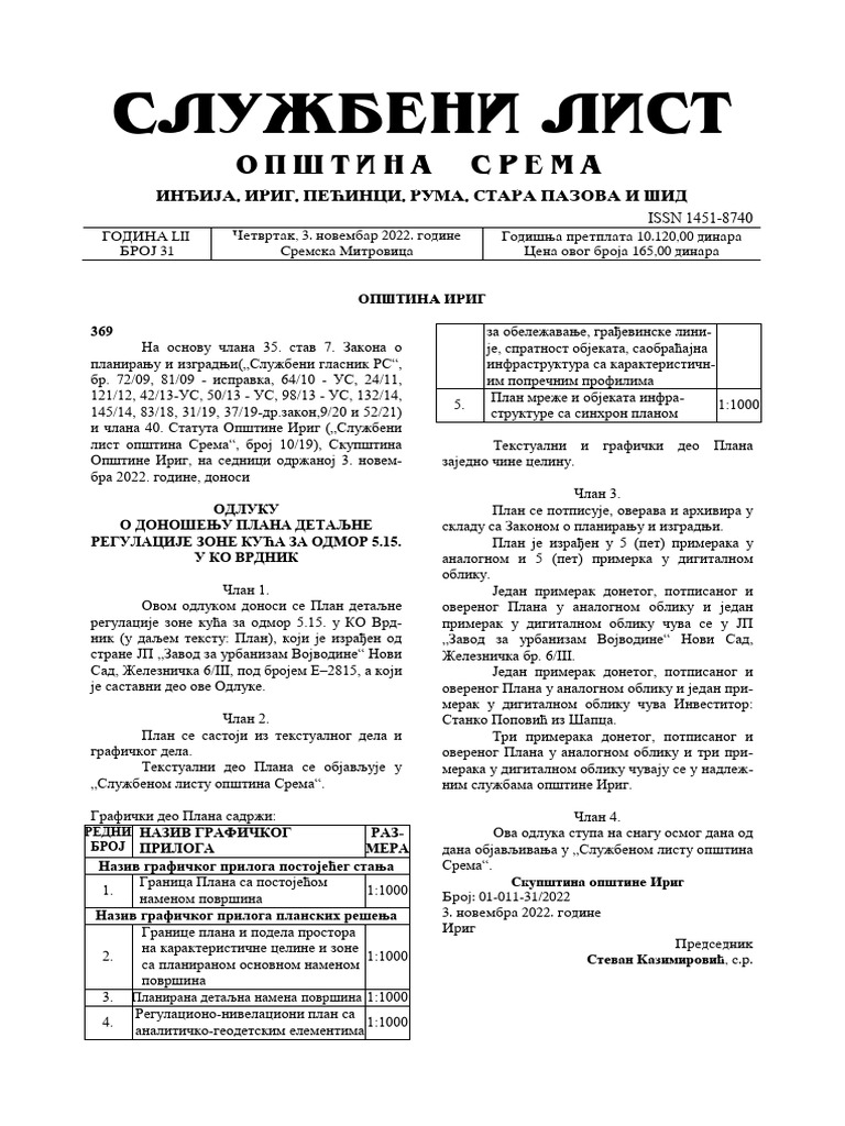 SLU@BENI LIST - Sluzbeni-List-31-2022-2 PDF | PDF