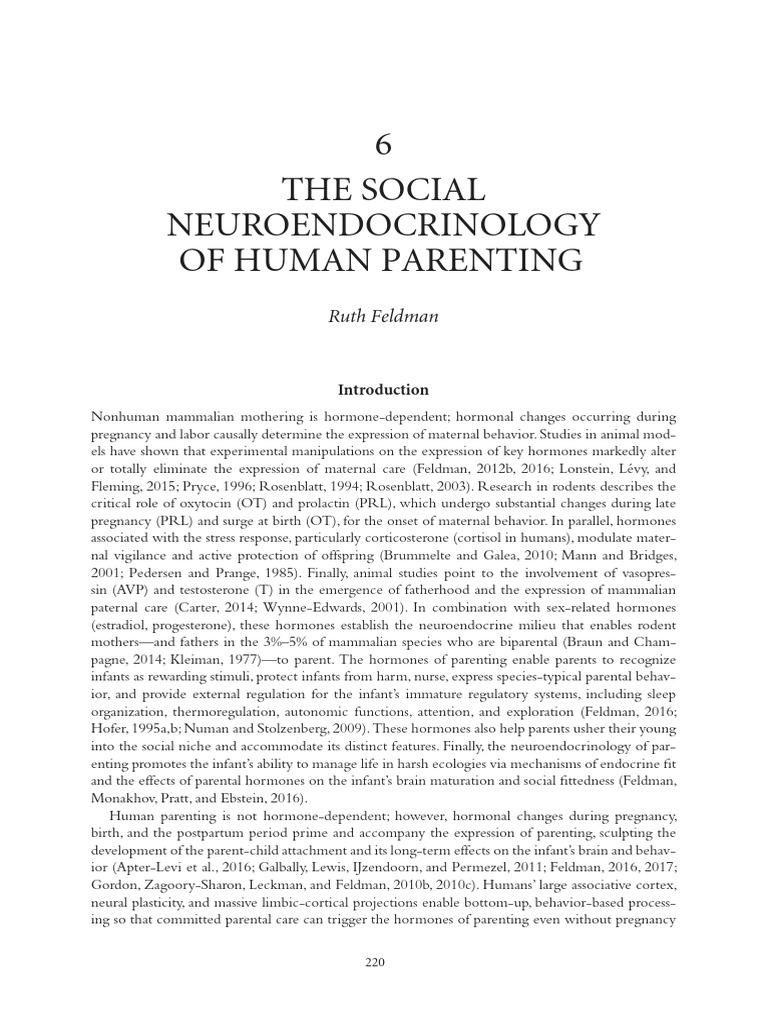The Social Neuroendocrinology of Human Parenting | PDF | Hypothalamic–Pituitary–Adrenal Axis ...