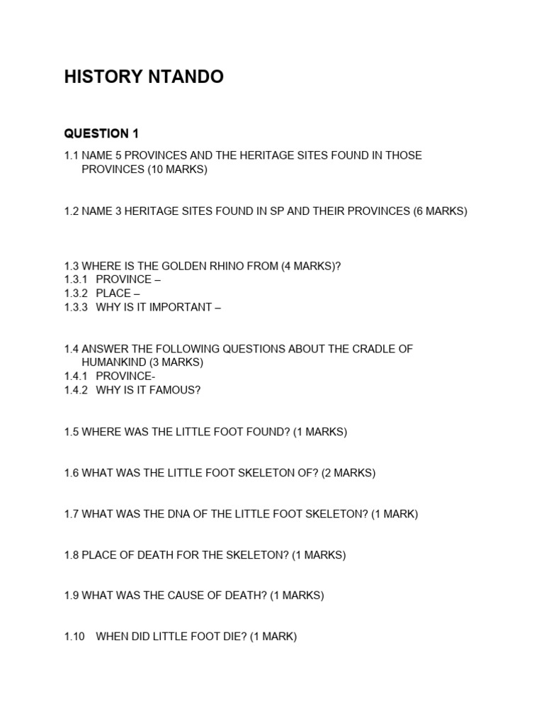 History Ntando | PDF