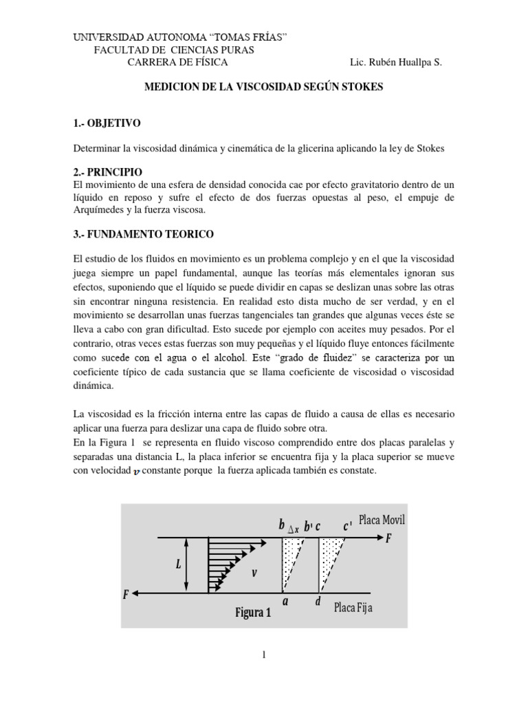 07 - Viscosidad Según Stokes - I - 2024 | PDF | Viscosidad | Fuerza