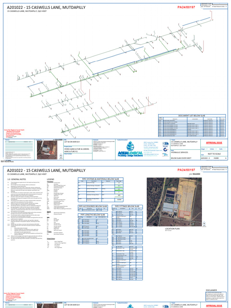 Pa24-00197 Approved Hydraulic Plans | PDF | Pipe (Fluid Conveyance) | Plumbing