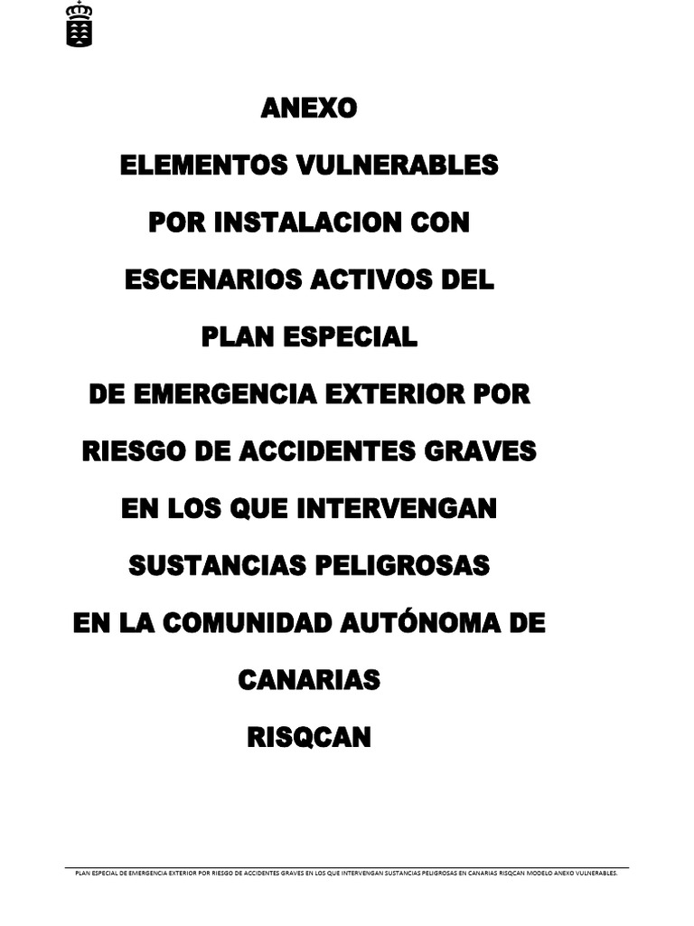 Plan de Riesgo Quimico Anexo Vulnerables | PDF | Islas Canarias