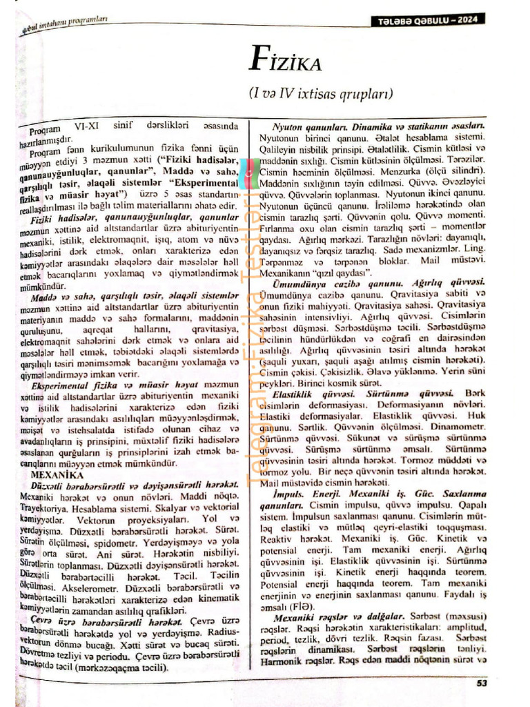 Abituriyent Blok2024 IV Qrup Model Suallar | PDF